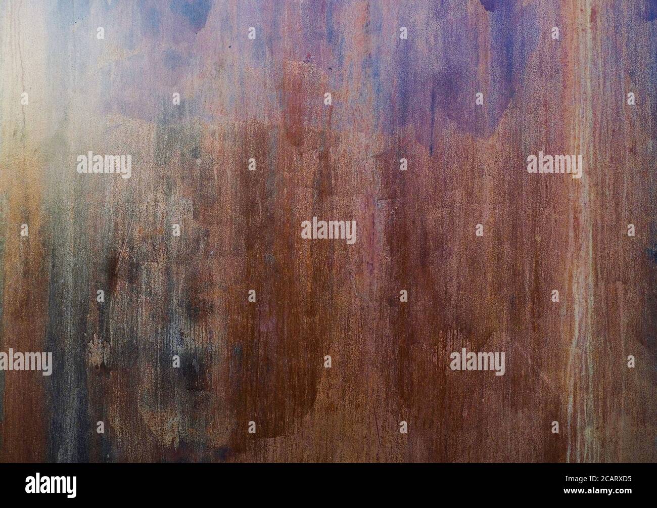 Aged and varnished steel plate, weathered corten alloy, flat lay view ...