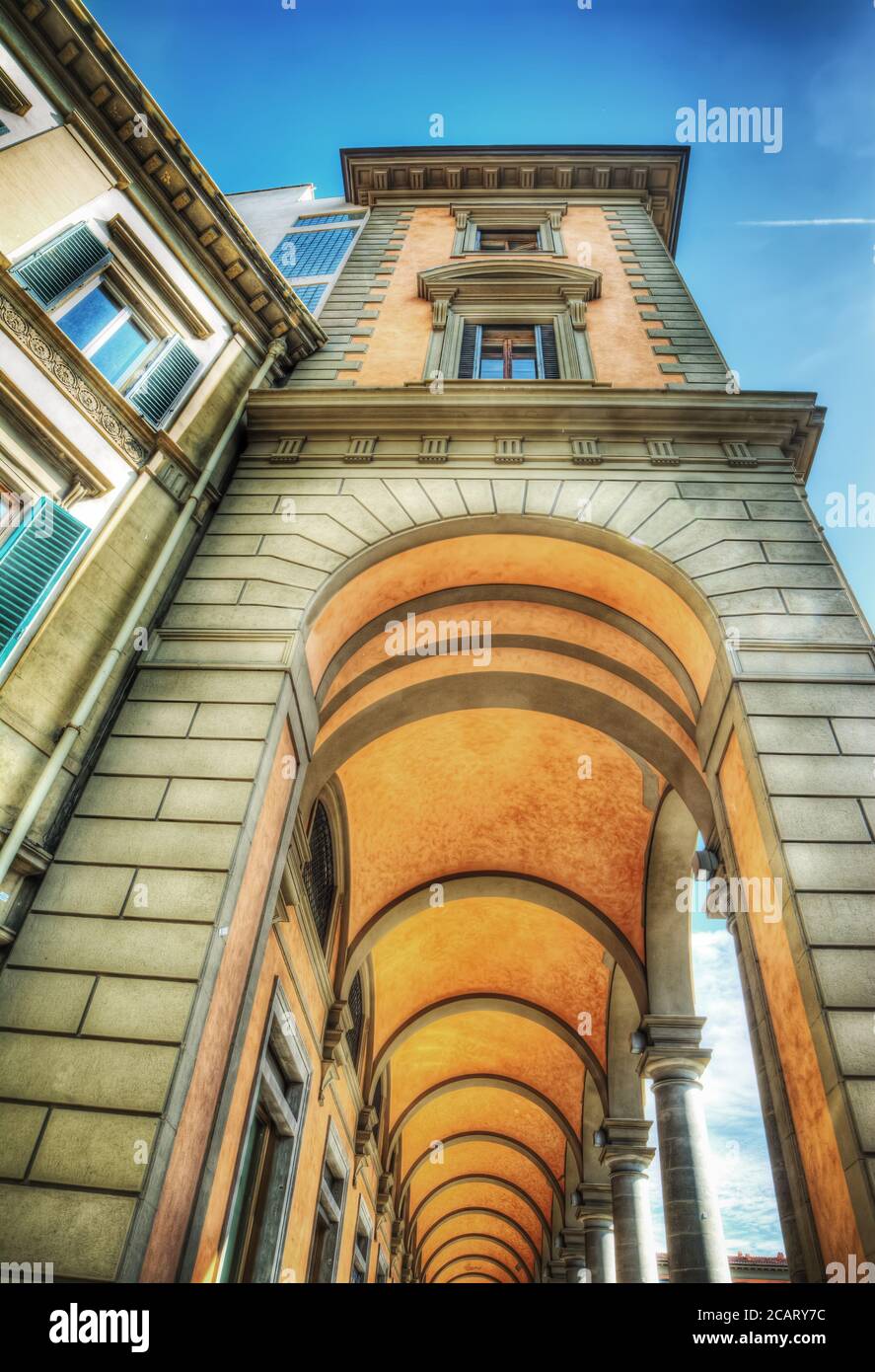 building with arcades in Florence, Italy Stock Photo - Alamy