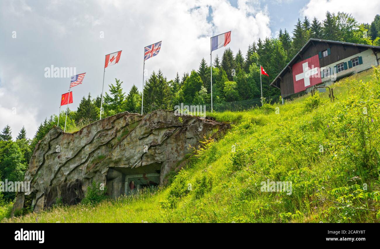 Switzerland, Vaud Canton, Vallorbe, Second World War fort and artillery ...