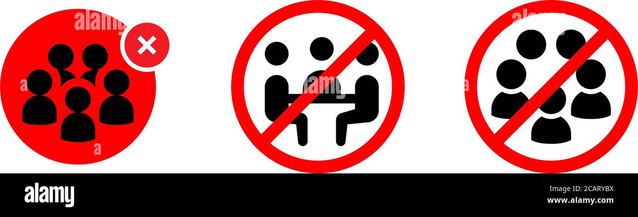 Social distancing avoid crowds icon. Coronavirus or covid-19 protection ...