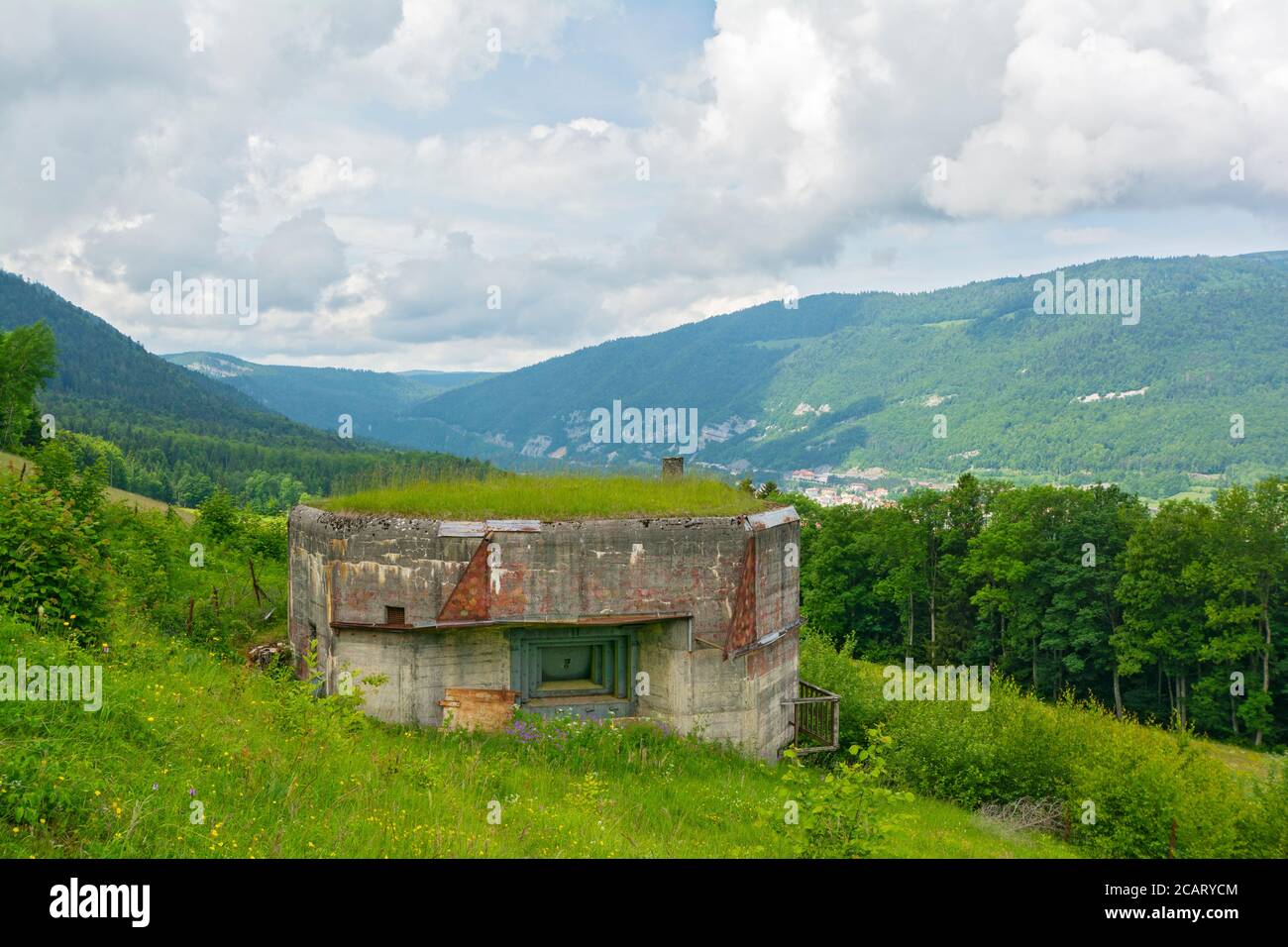 Switzerland, Vaud Canton, Vallorbe, Second World War fort and artillery ...
