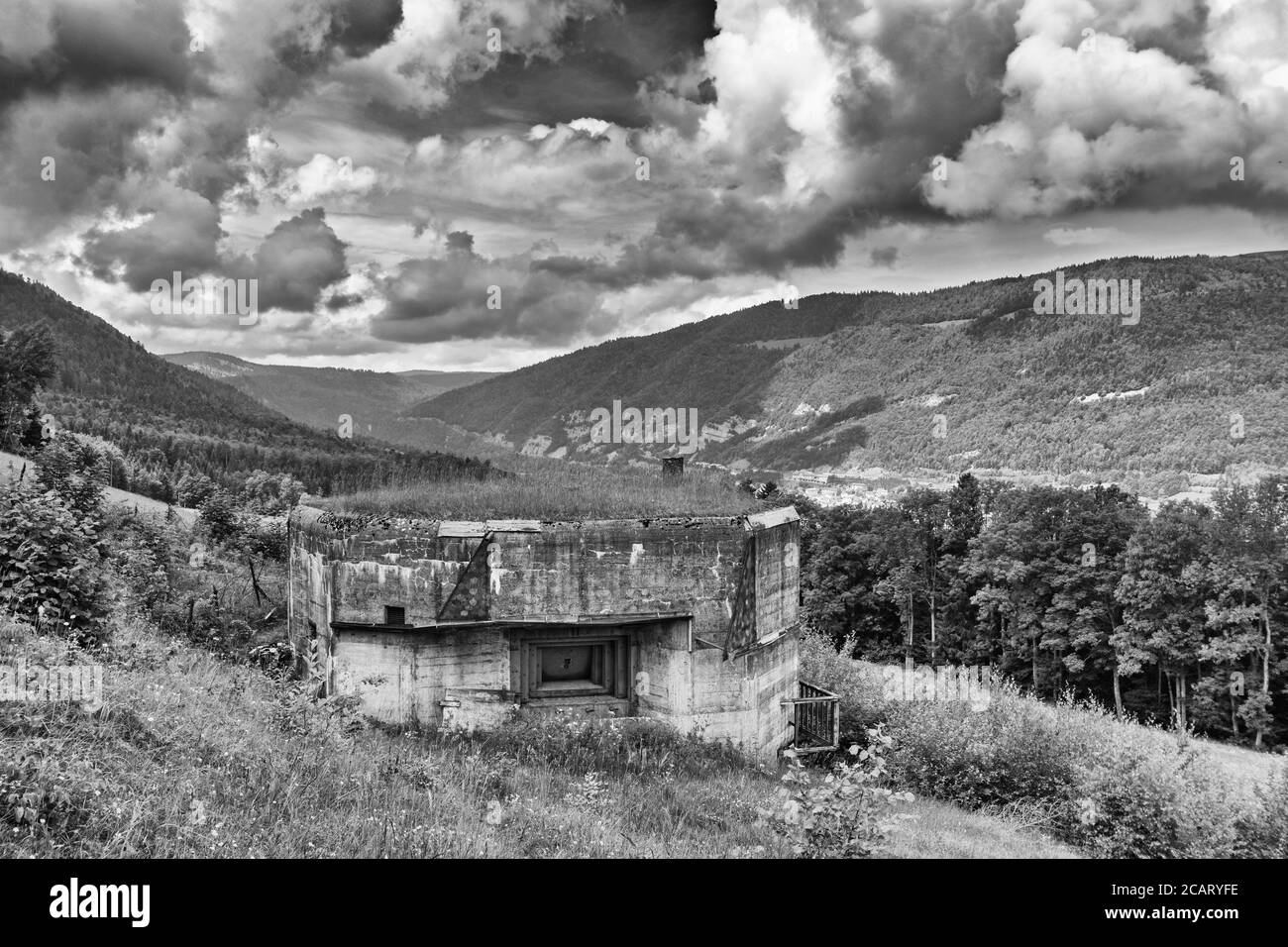 Switzerland, Vaud Canton, Vallorbe, Second World War fort and artillery ...