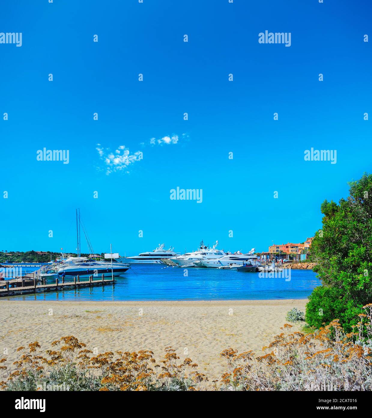 luxury yachts in Porto Cervo harbor, Sardinia Stock Photo - Alamy