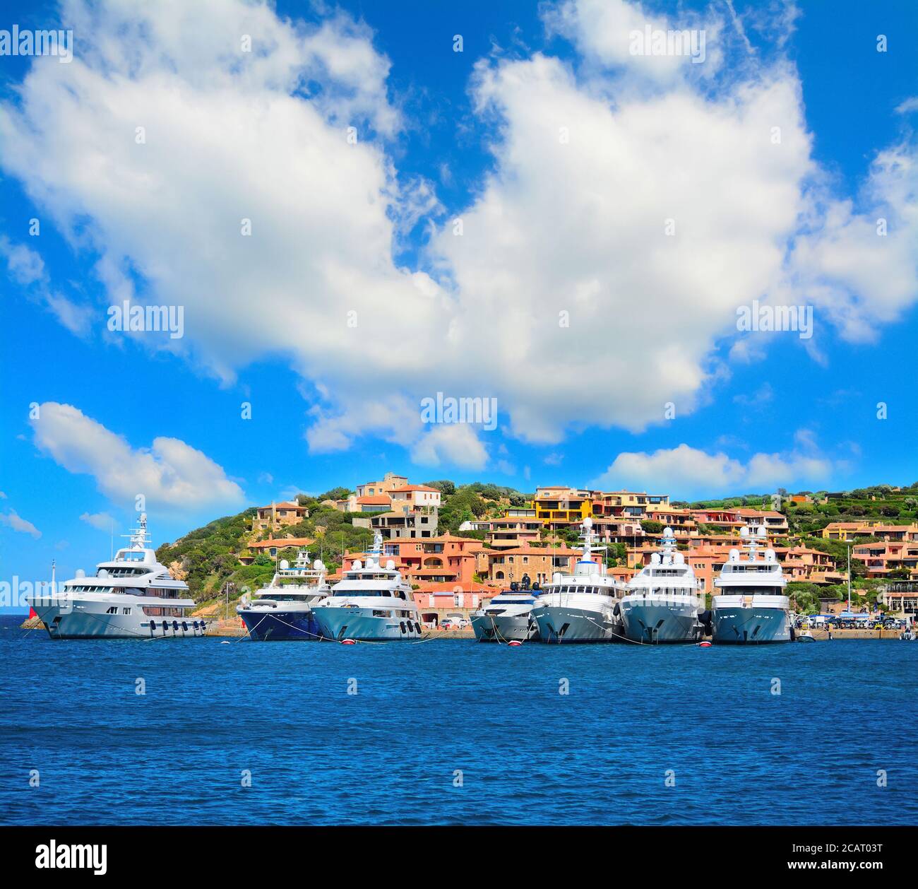 luxury yachts in Porto Cervo coastline, Sardinia Stock Photo - Alamy