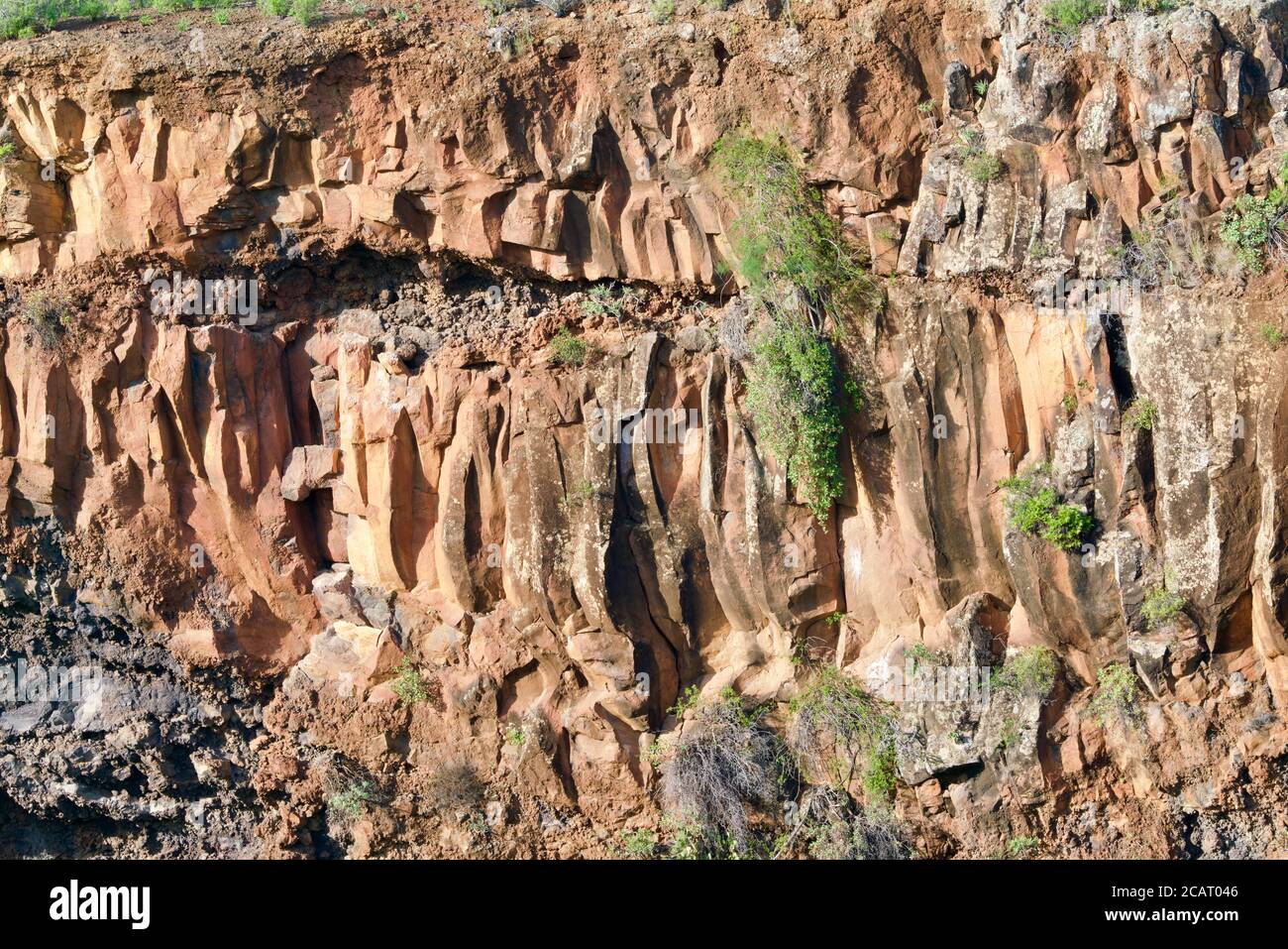 Cliff line on La Palma Stock Photo - Alamy