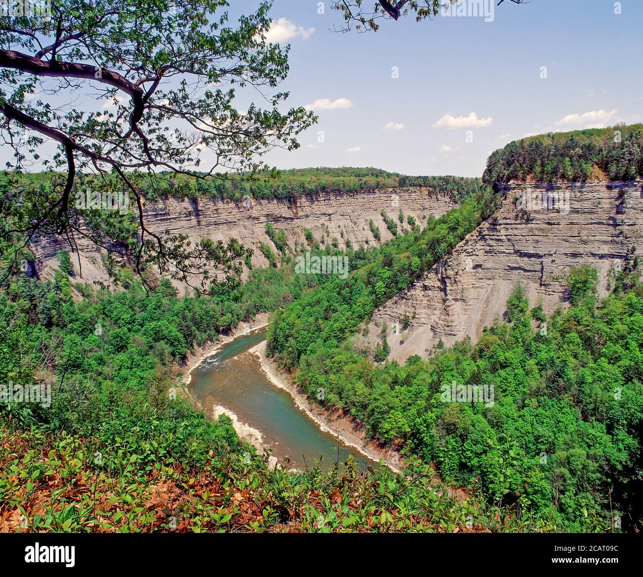 Genesee River and gorge in Letchworth State Park in New York State in ...