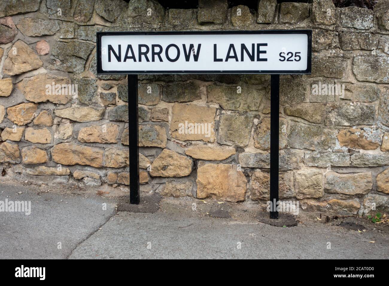 metal street sign with the name Narrow Lane Stock Photo - Alamy