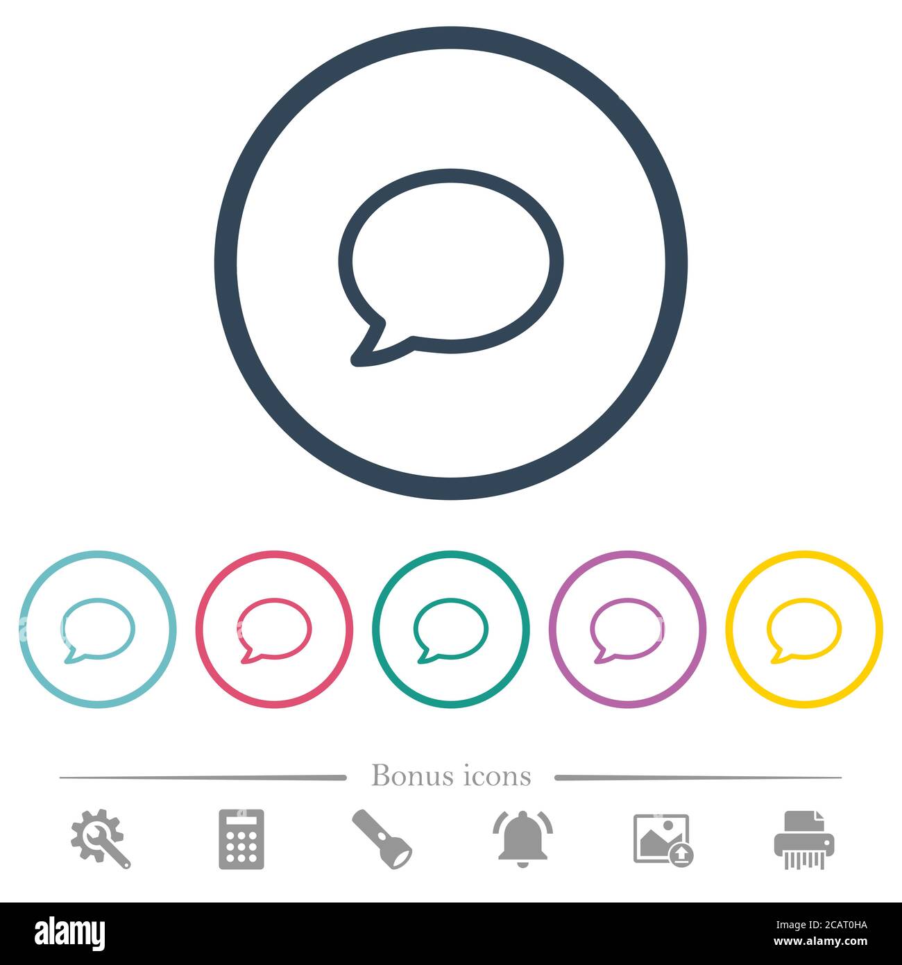 Empty comment bubble flat color icons in round outlines. 6 bonus icons included Stock Vector ...