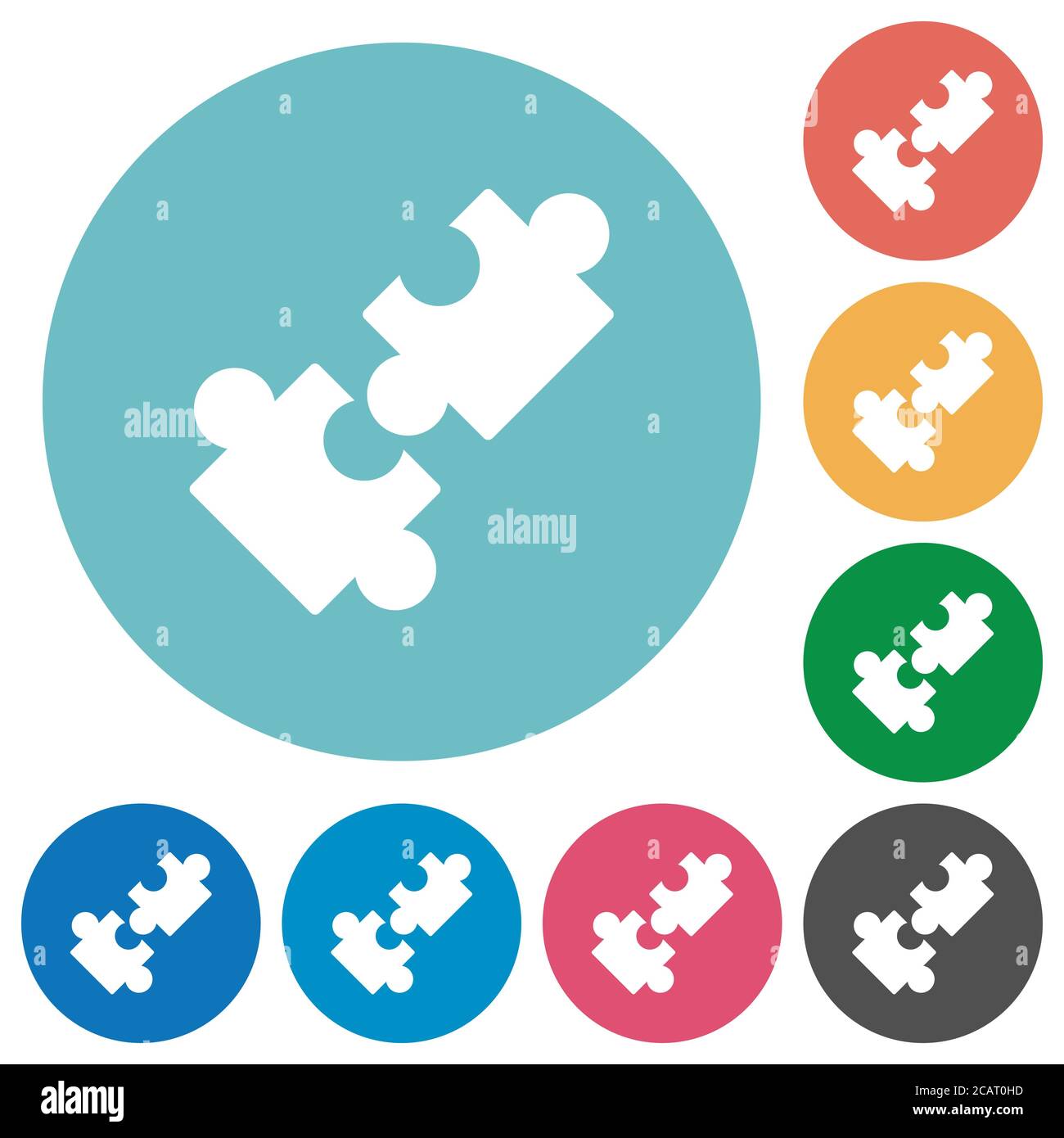 Cooperation flat white icons on round color backgrounds Stock Vector ...
