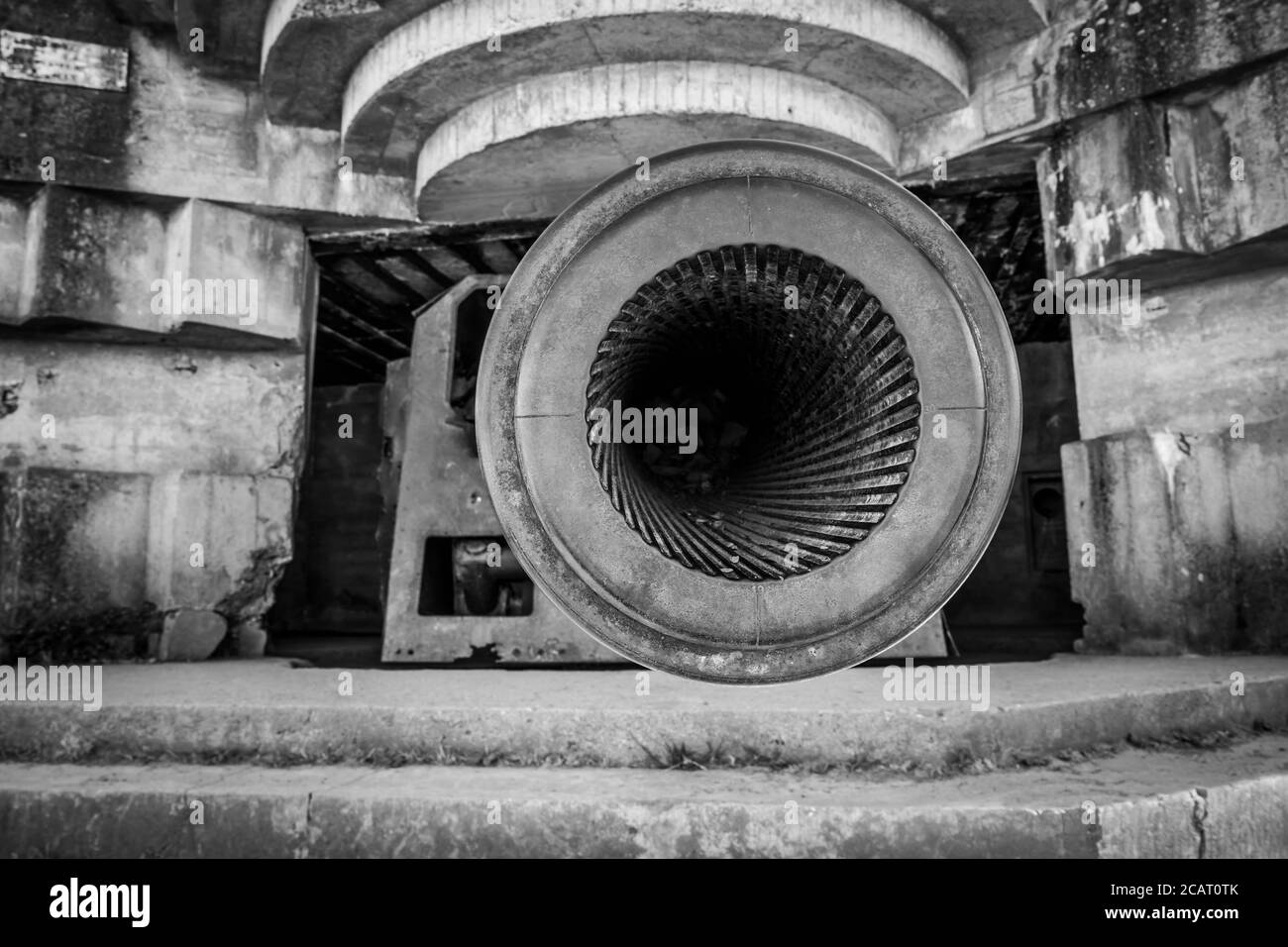 Altlantic wall bunker cannon on the channel coast Stock Photo - Alamy