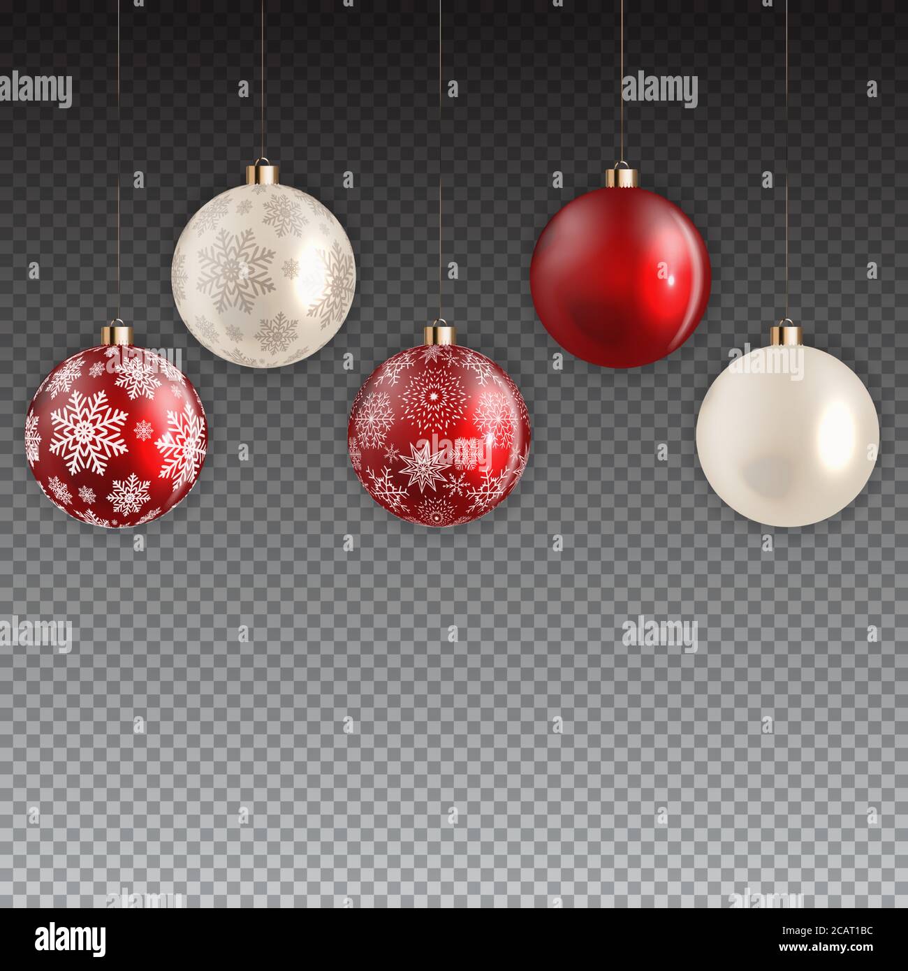 New Year and Christmas Ball on Transparent Background. Vector ...