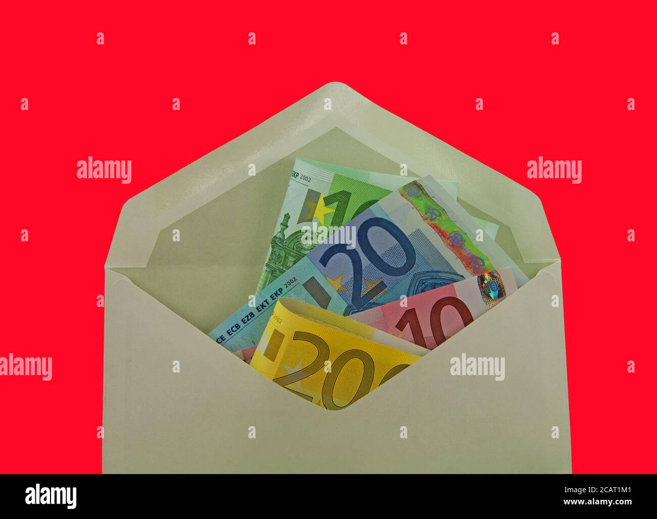Euro banknotes in an envelope Stock Photo - Alamy