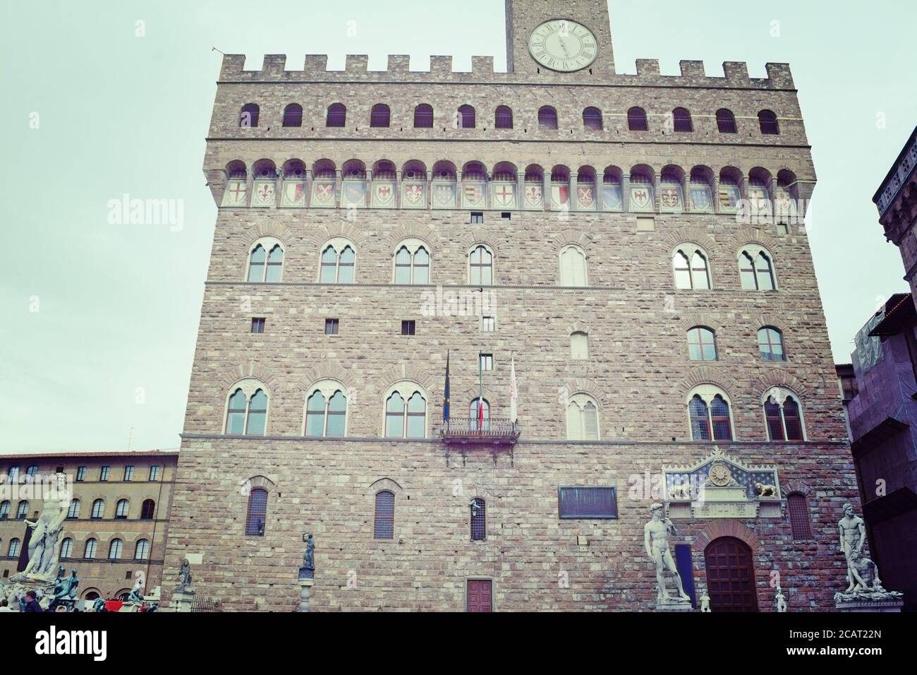 Palazzo Vecchio front view in Florence, Italy Stock Photo - Alamy