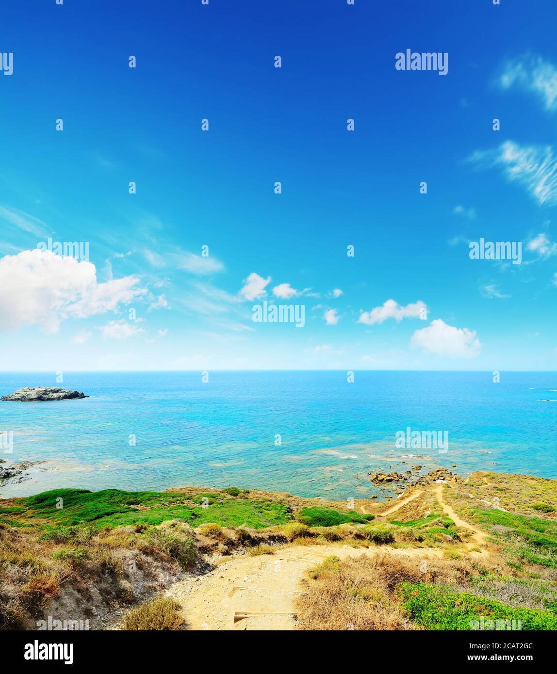 dirt path to the sea in Sardinia, Italy Stock Photo - Alamy