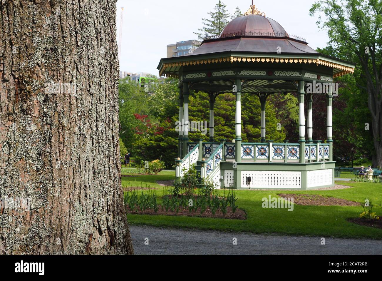Beautiful gazebo in a park, a pavilion structure Stock Photo - Alamy