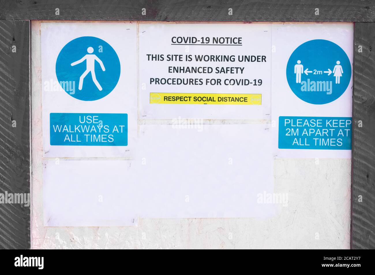 Construction site health and safety message rules sign board signage on ...