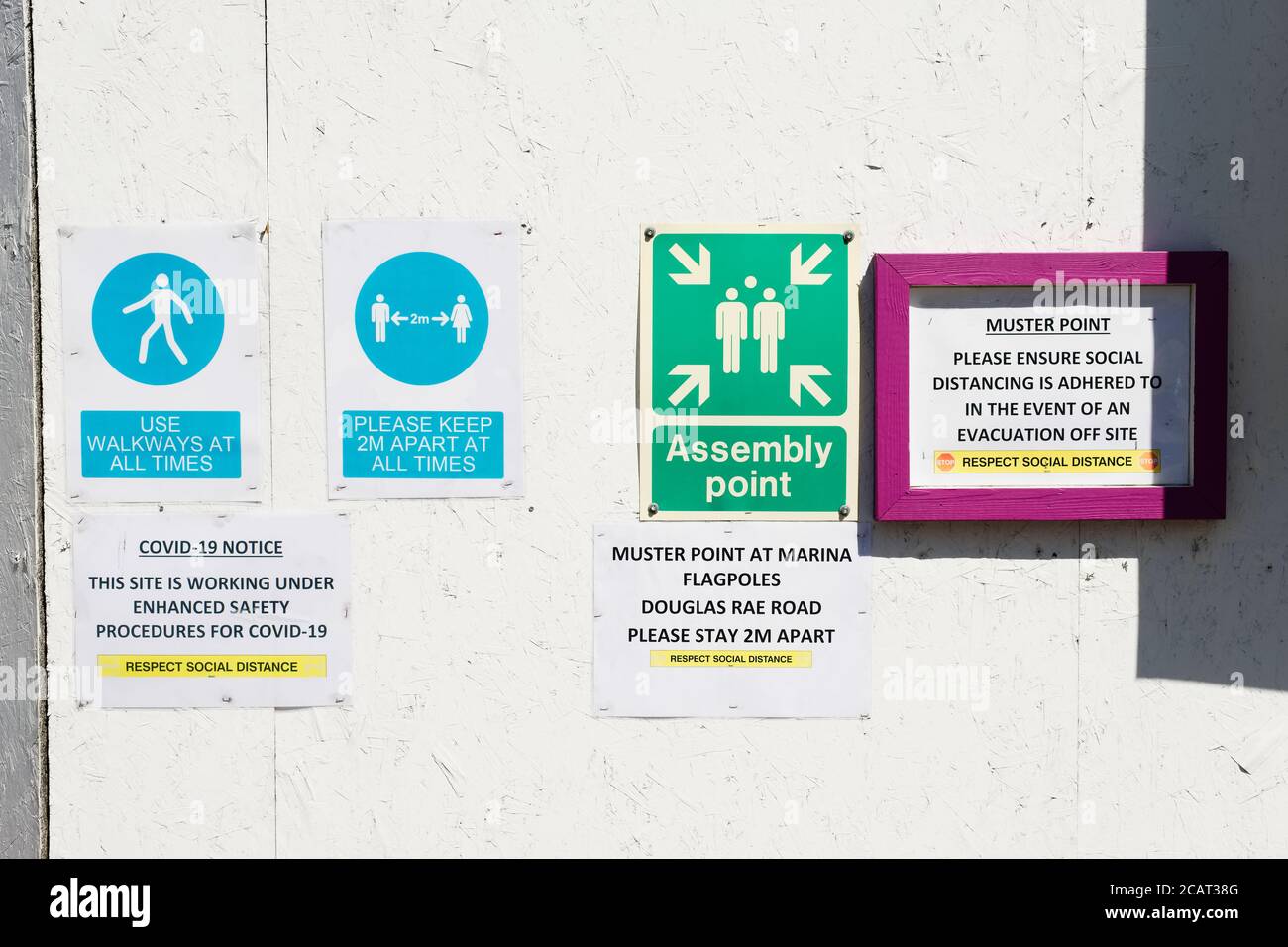 Construction site health and safety message rules sign board signage on ...