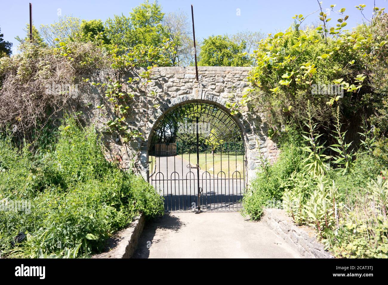 Arch gate decorated and surrounded by beautiful plants Stock Photo - Alamy