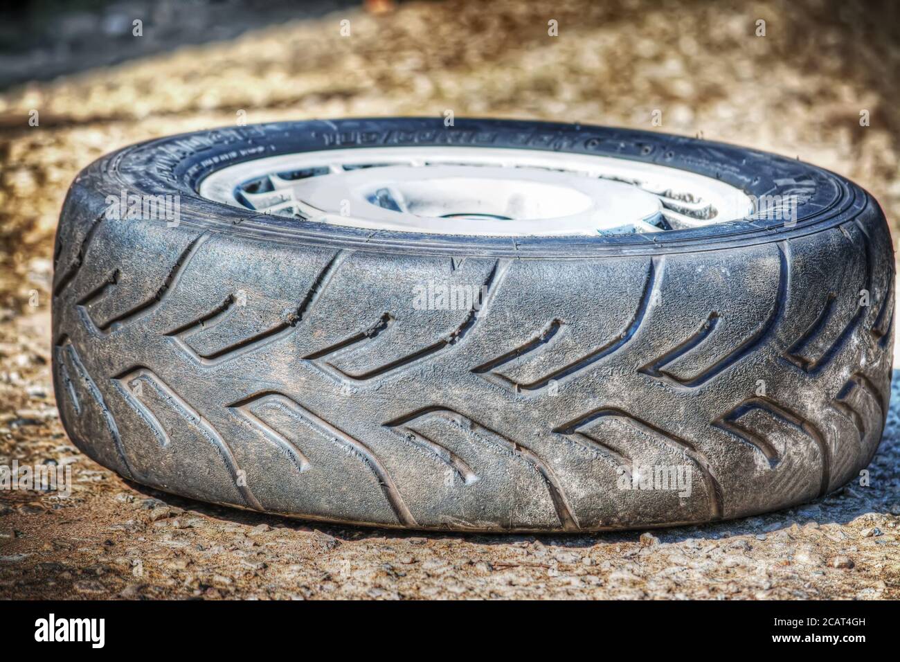car wheel on the ground in hdr Stock Photo - Alamy