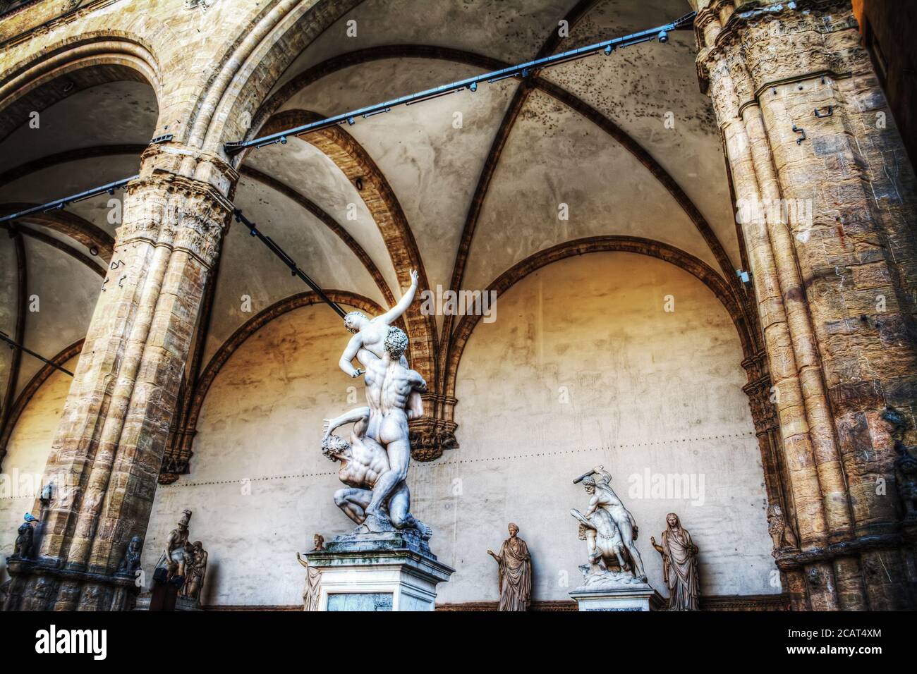 Historic statues in Loggia de Lanzi in Florence, Italy Stock Photo - Alamy