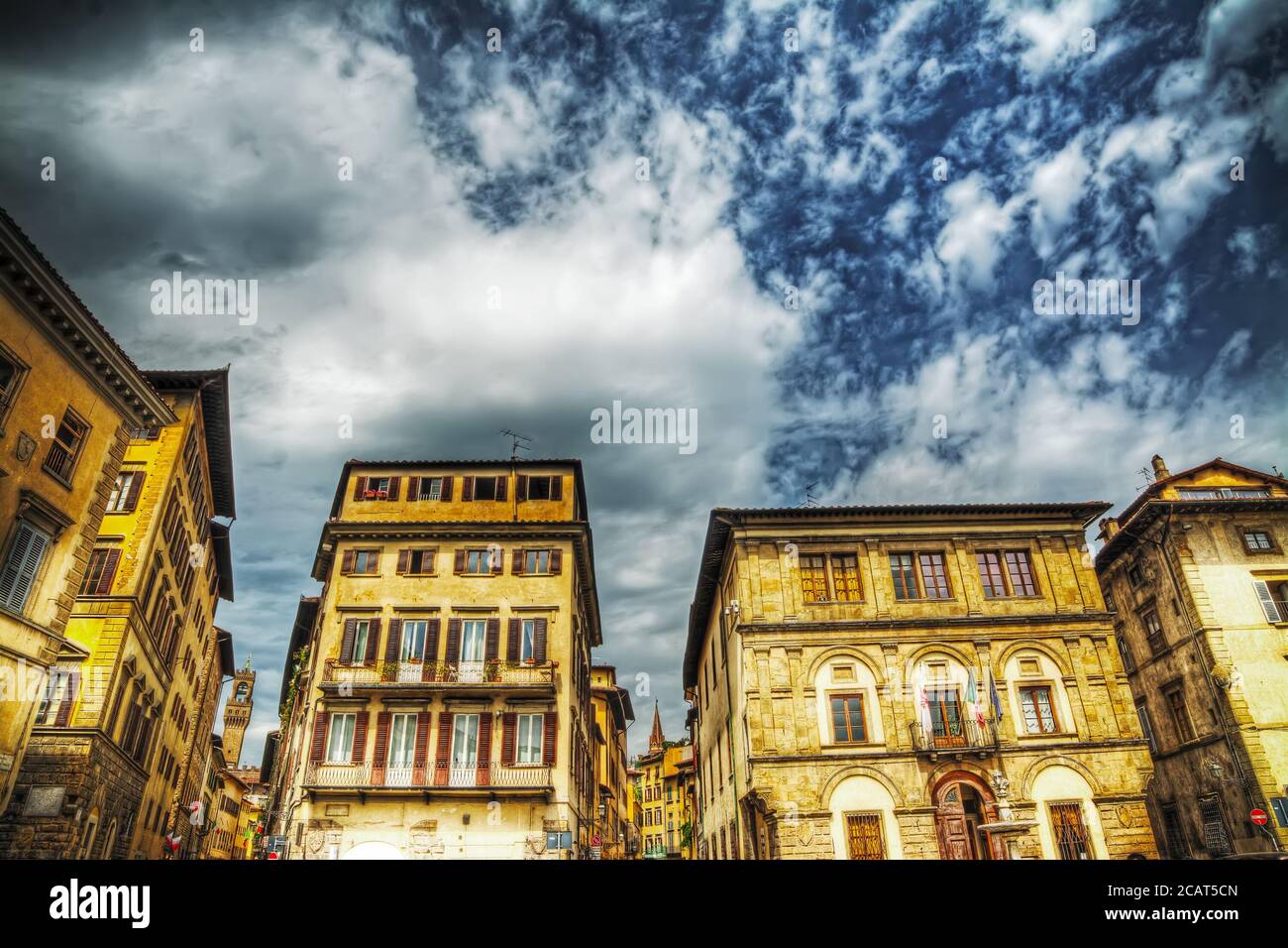 buildings around Santa Croce square in Florence, Italy Stock Photo - Alamy