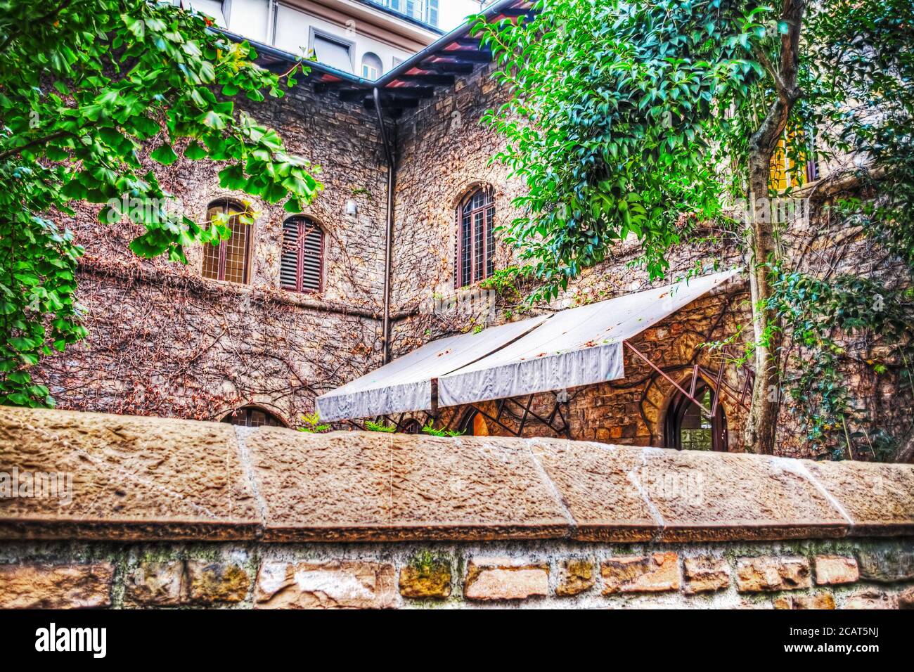 trees and plants in a garden in Florence, Italy Stock Photo - Alamy