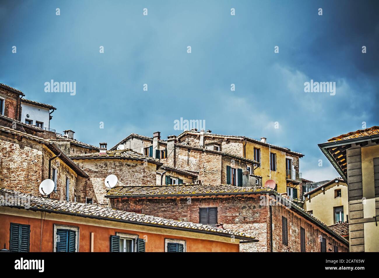 antique roofs in Siena, Italy Stock Photo - Alamy