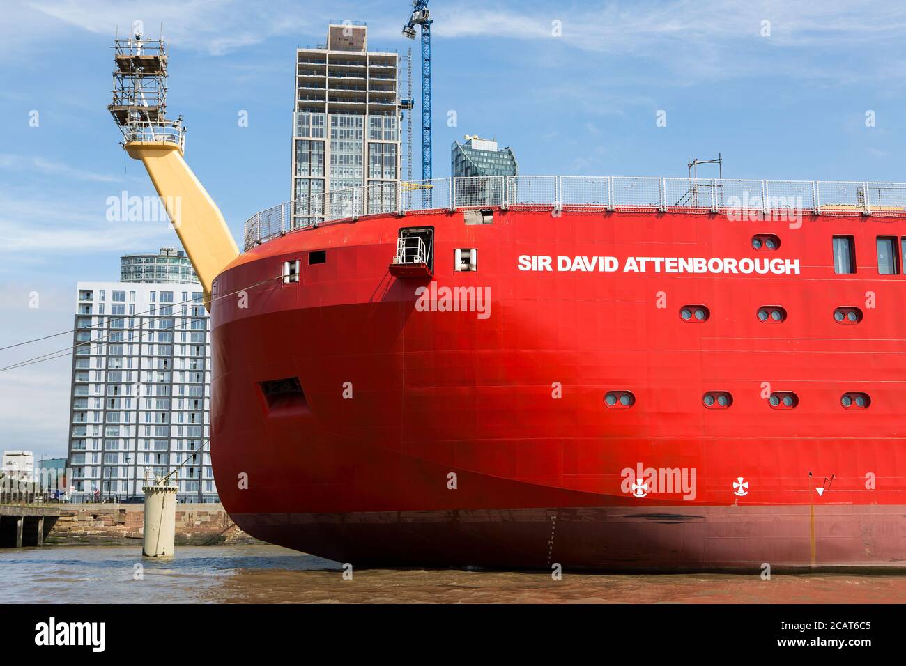The RRS Sir David Attenborough, the Polar Research vessel docked on the ...