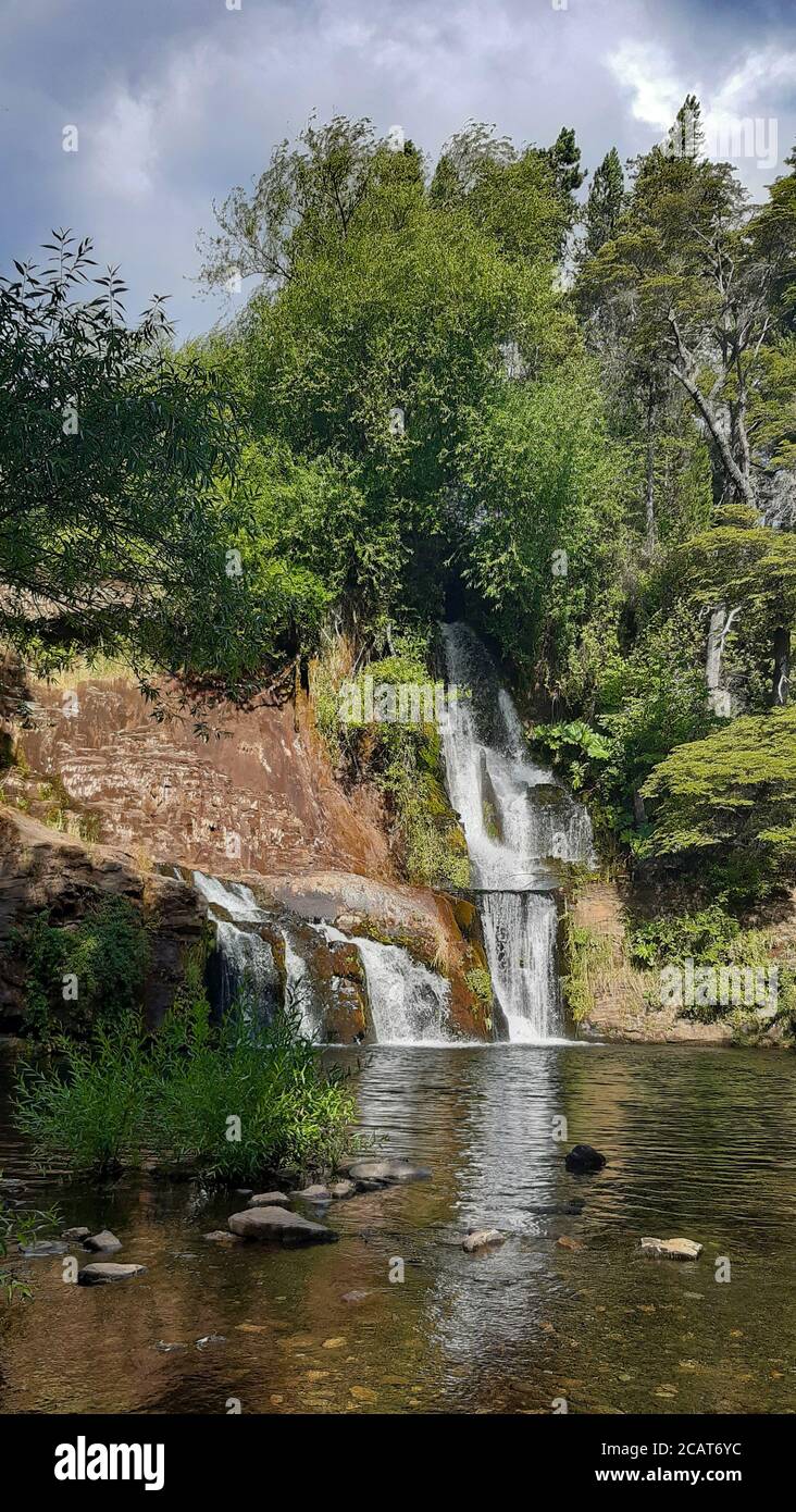 waterfall in the forest Stock Photo - Alamy