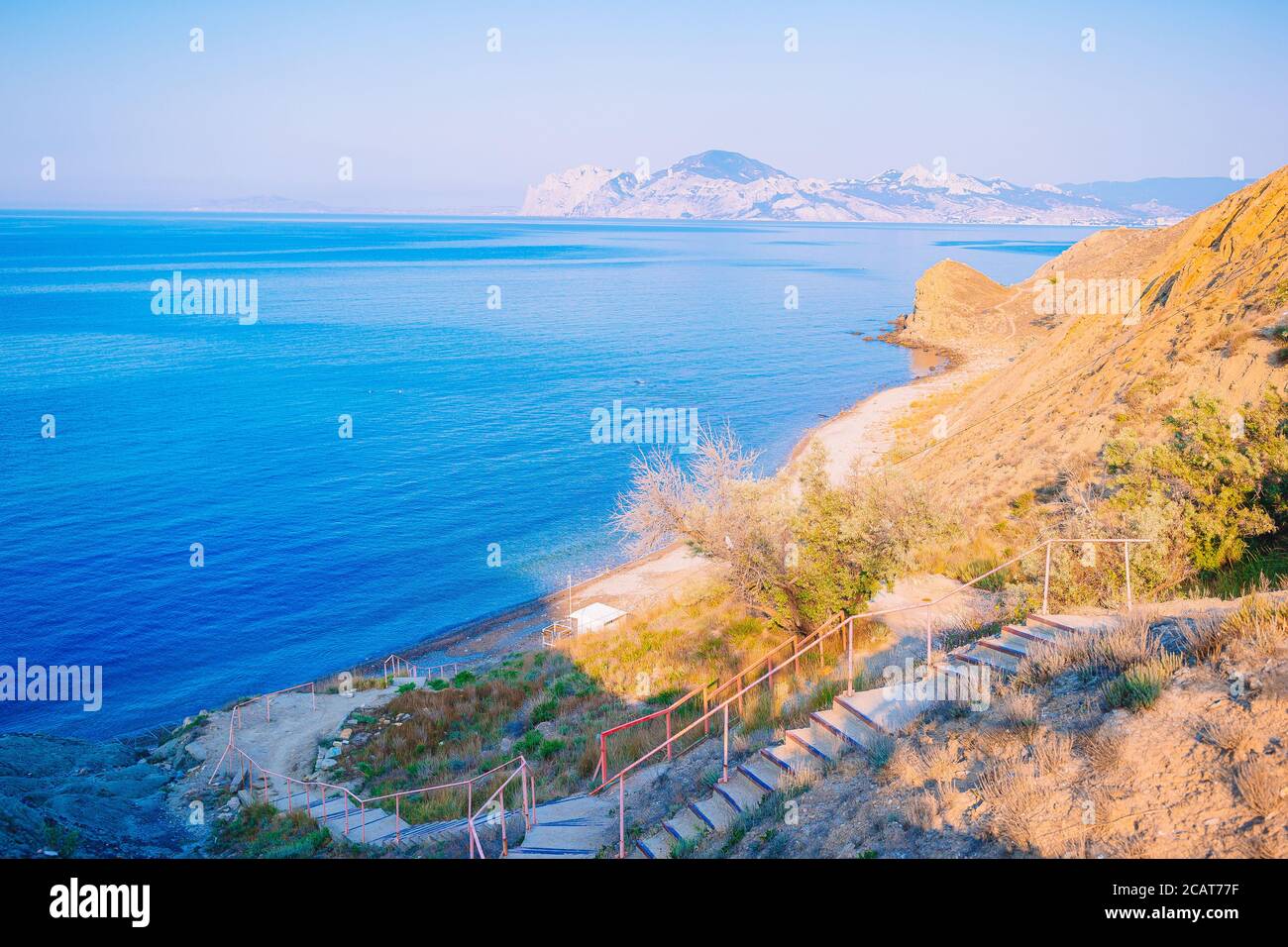 Beautiful seascape. Amazing composition of nature with mountains and ...