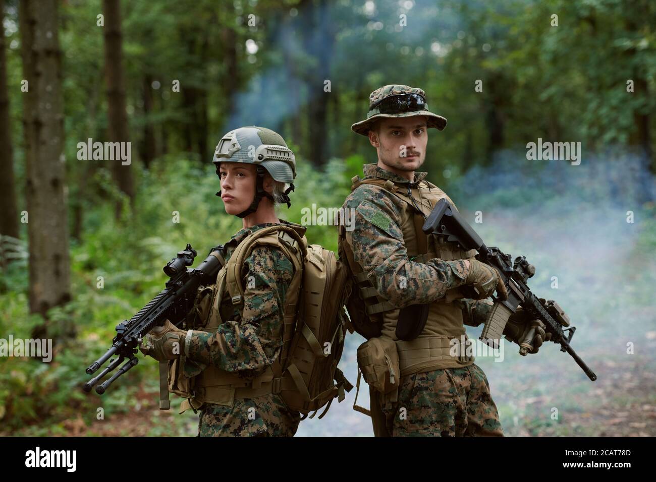 Modern Warfare Soldiers Squad Running in Tactical Battle Formation ...