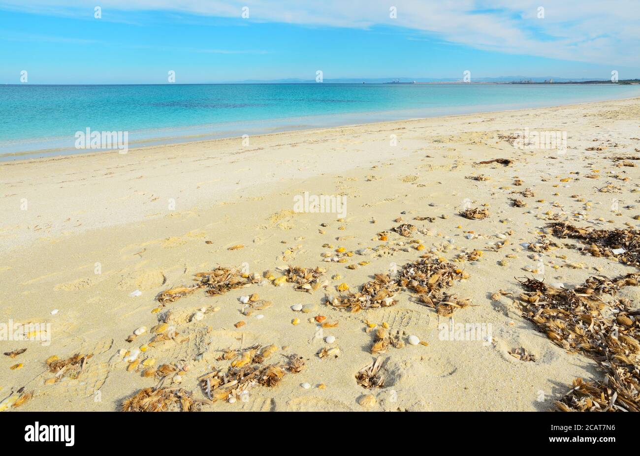 yellow shore and blue sea in Fiume Santo, Sardinia Stock Photo - Alamy