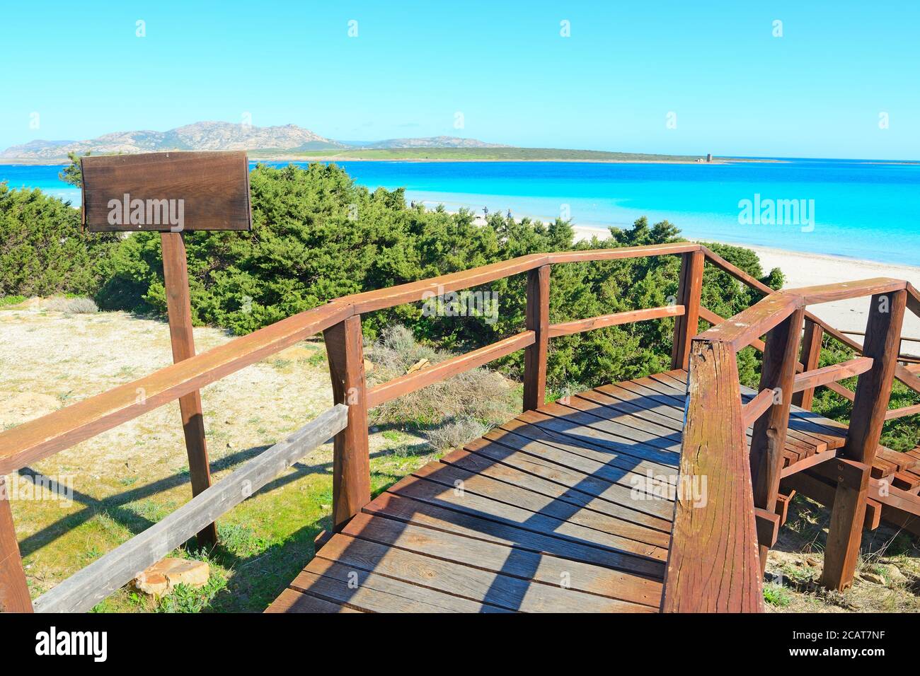 wooden stairway to the beach in Sardinia, Italy Stock Photo - Alamy