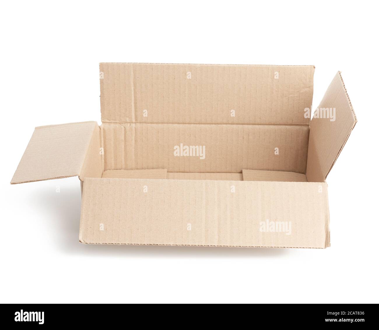 open empty brown rectangular cardboard box for transporting goods ...