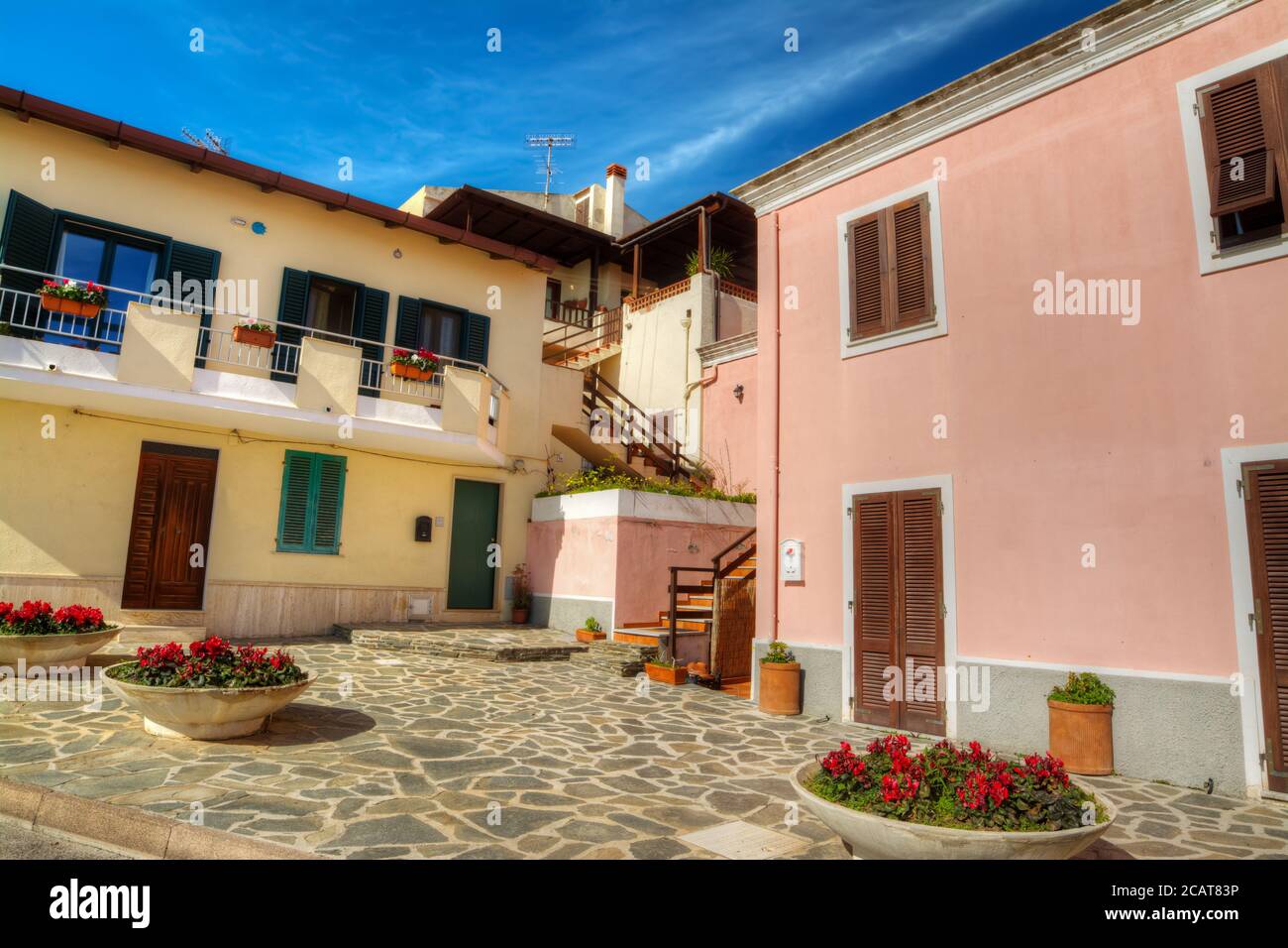 small square in Sardinia, Italy Stock Photo - Alamy