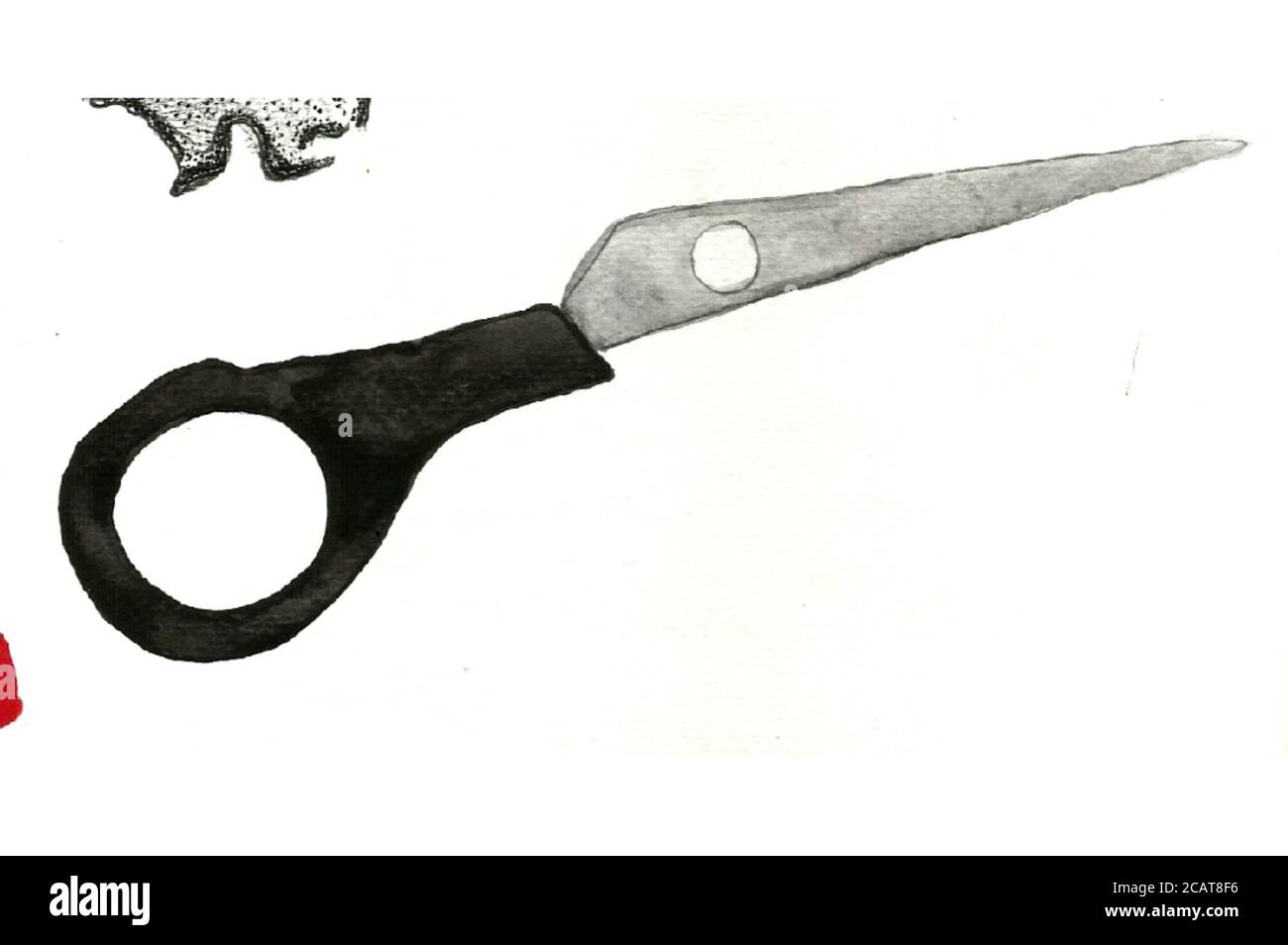 Open Scissors Illustration, Sharp Blades, Cutting Tool Stock Photo - Alamy