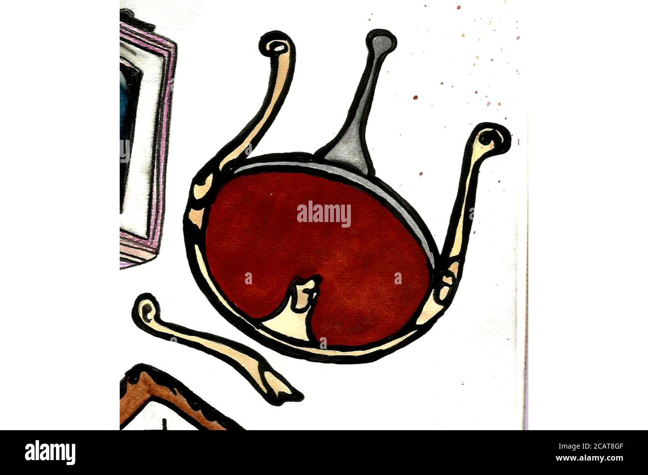 Broken Chair Upside Down, Damaged Furniture, Cartoon Style Stock Photo ...