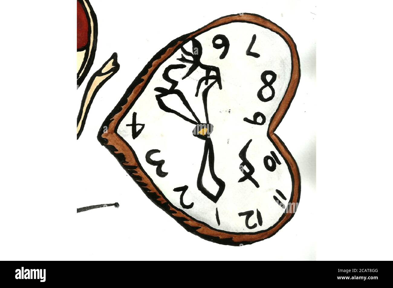 Melting Clock Drawing, Surreal Time, Distorted Reality Stock Photo - Alamy