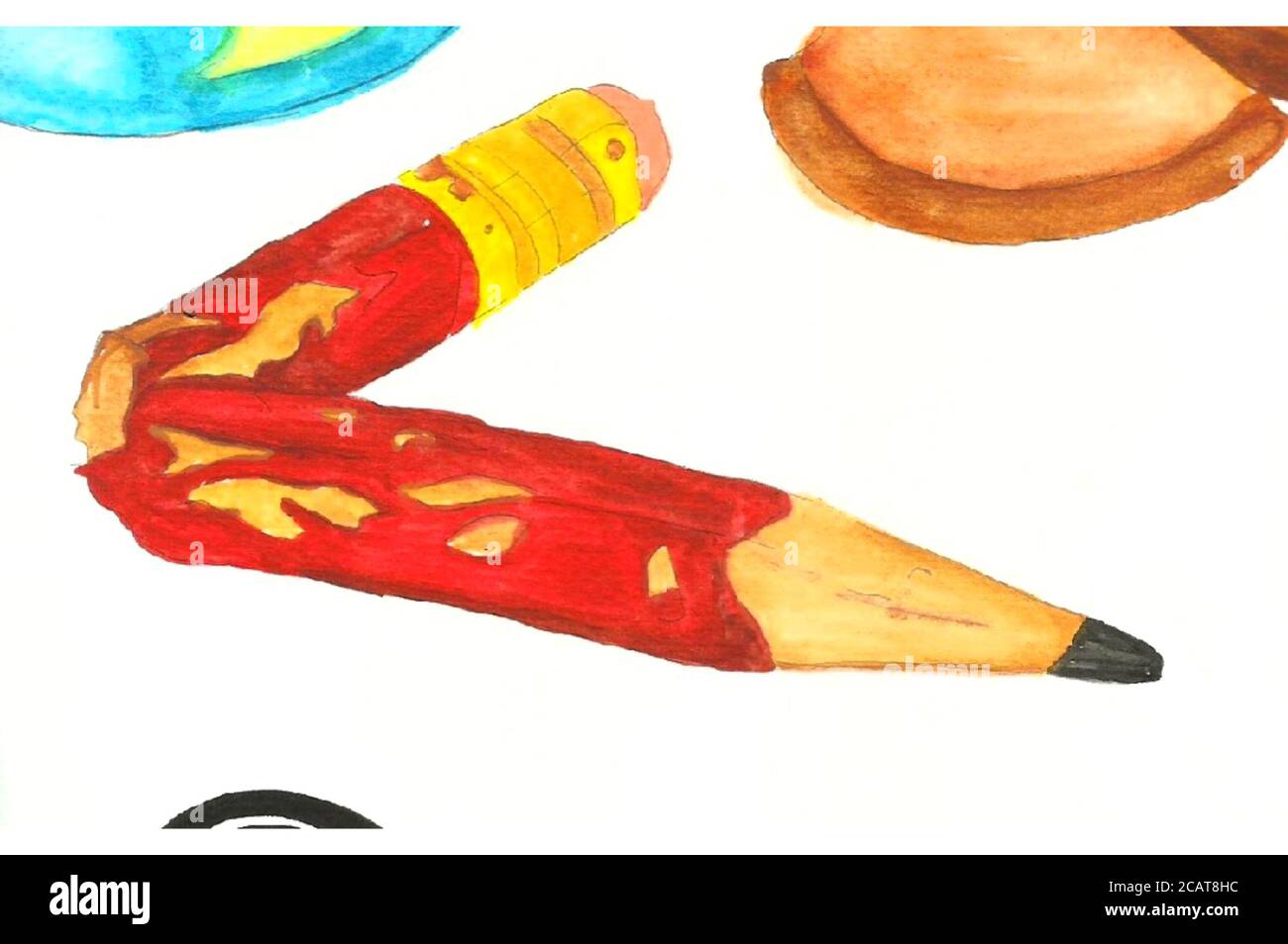 Broken Red Crayon, Damaged Wax, Drawing Supply Stock Photo - Alamy