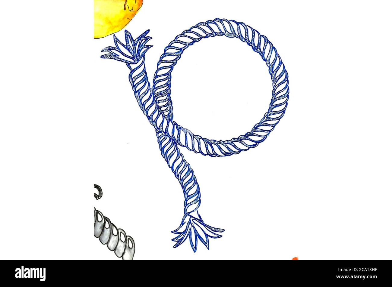 Simple Blue Rope Loop, Nautical Knot, Easy Drawing Stock Photo - Alamy