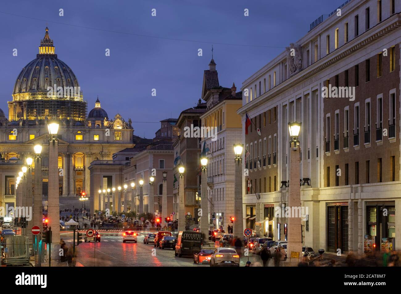 Night Rome,Vatican illuminated Stock Photo - Alamy