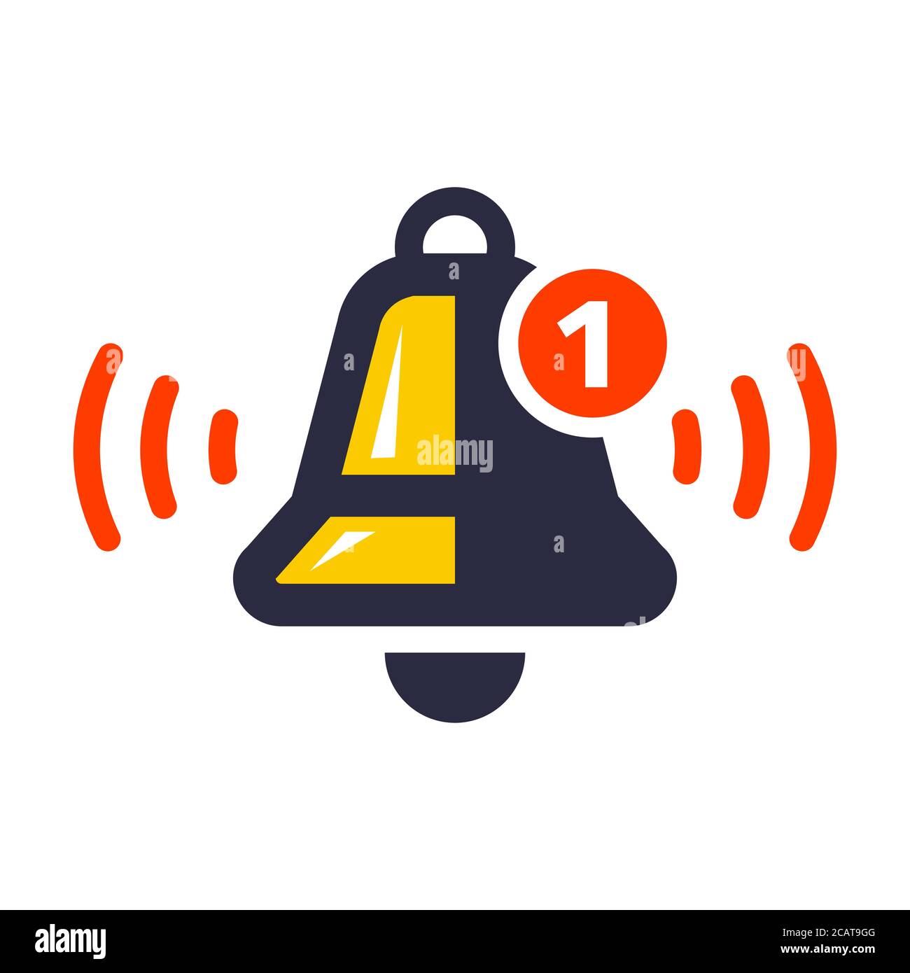 the bell icon indicates the arrival of the message. flat vector ...