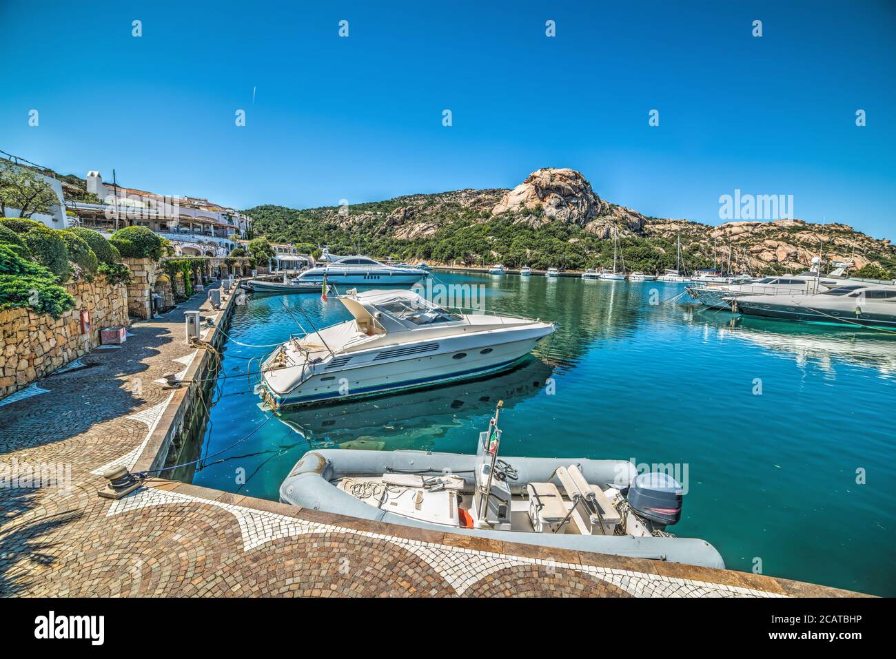 boats in Poltu Quatu, Sardinia Stock Photo - Alamy