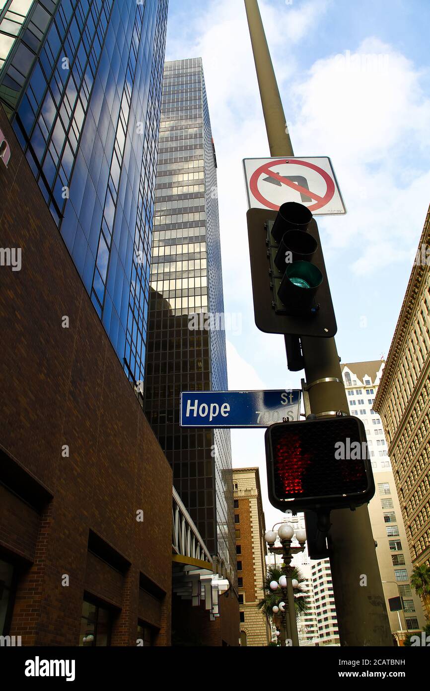 Photo of Hope Street with condominiums and office buildings in downtown ...