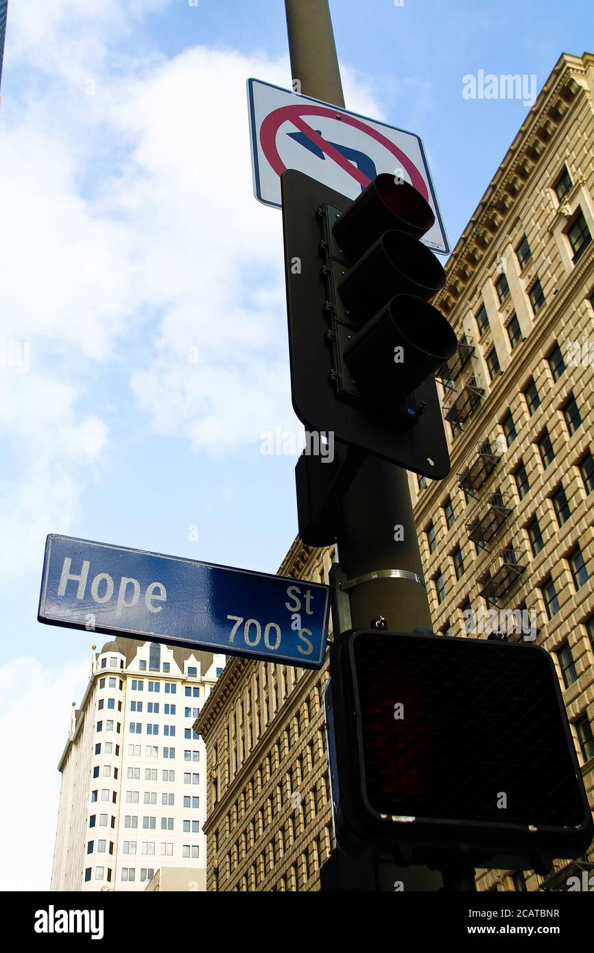 Photo of Hope Street with condominiums and office buildings in downtown ...