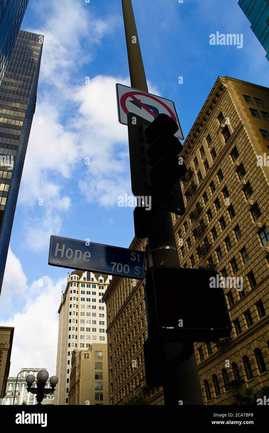 Photo of Hope Street with condominiums and office buildings in downtown ...