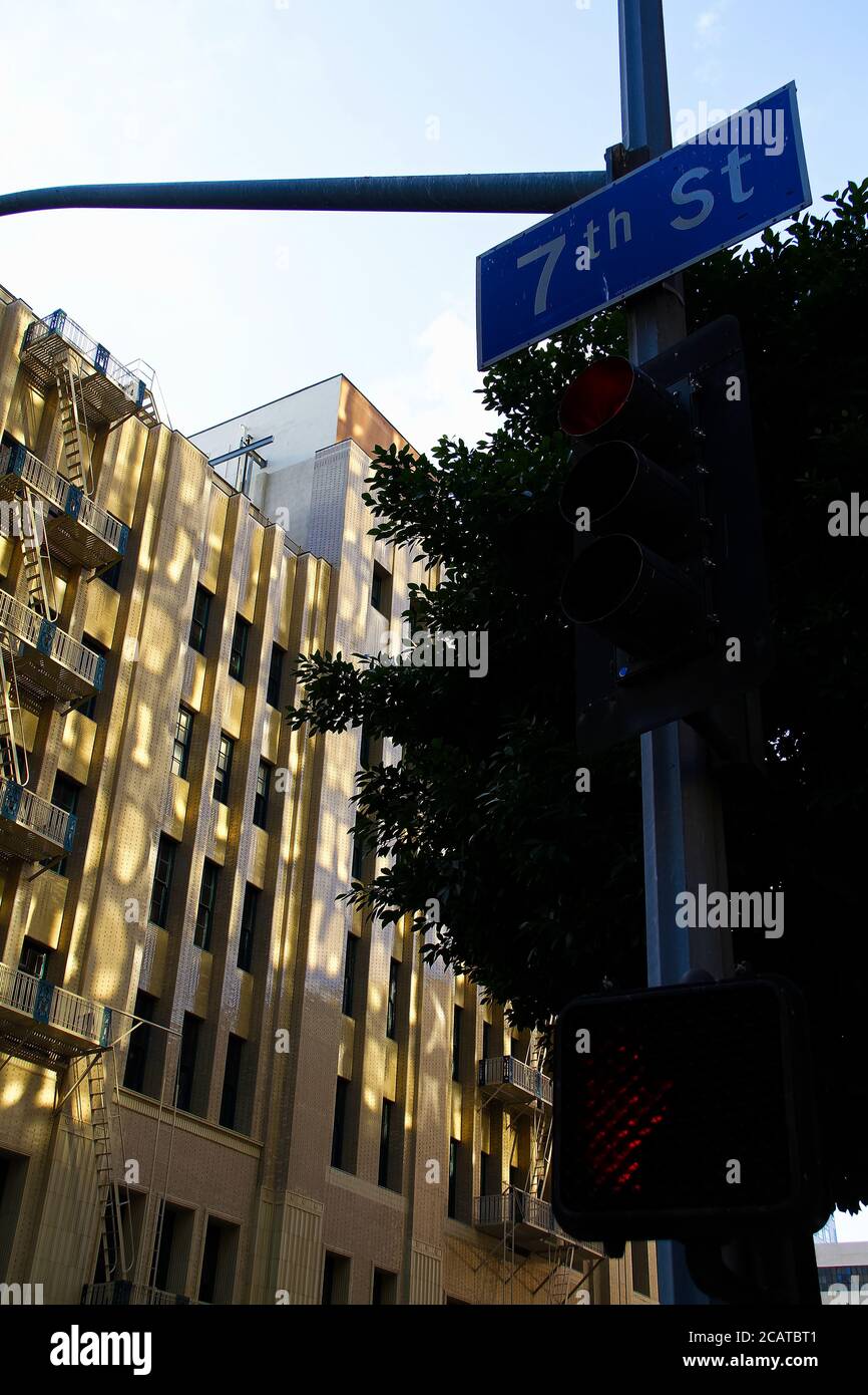 Photo of Hope Street with condominiums and office buildings in downtown ...