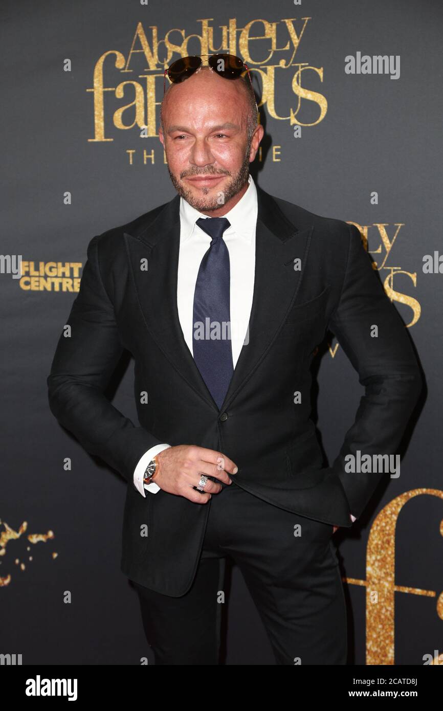 Alex Perry arrives on the red carpet for the Absolutely Fabulous: The ...