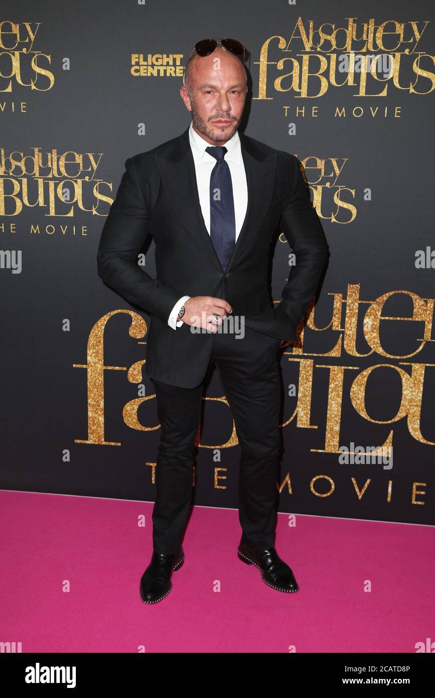 Alex Perry arrives on the red carpet for the Absolutely Fabulous: The ...