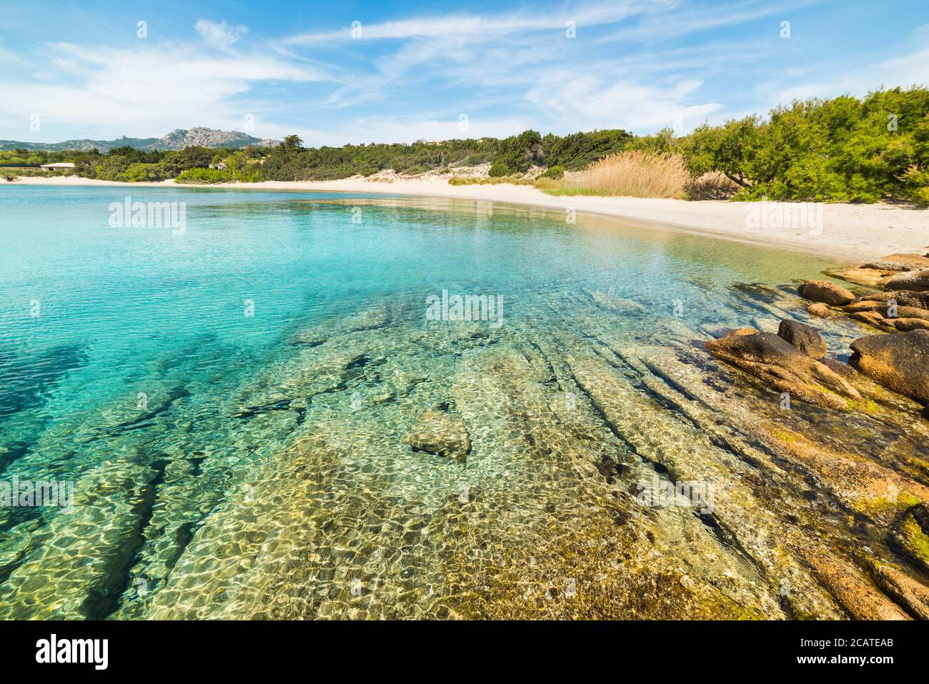 clear water in La Celvia beach, Sardinia Stock Photo - Alamy
